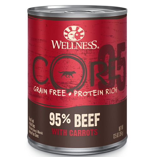 Wellness CORE Canned 95 Beef with Carrots Formula Dog Food – PetFoodStation