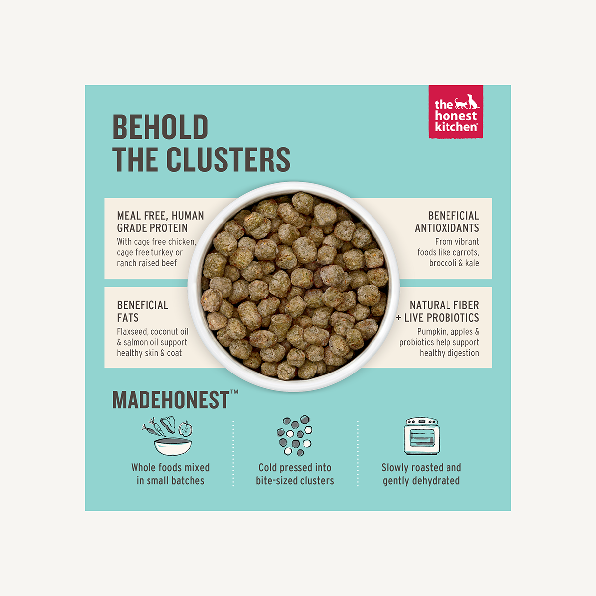 The Honest Kitchen Whole Food Whole Grain Chicken Clusters for Dogs ...